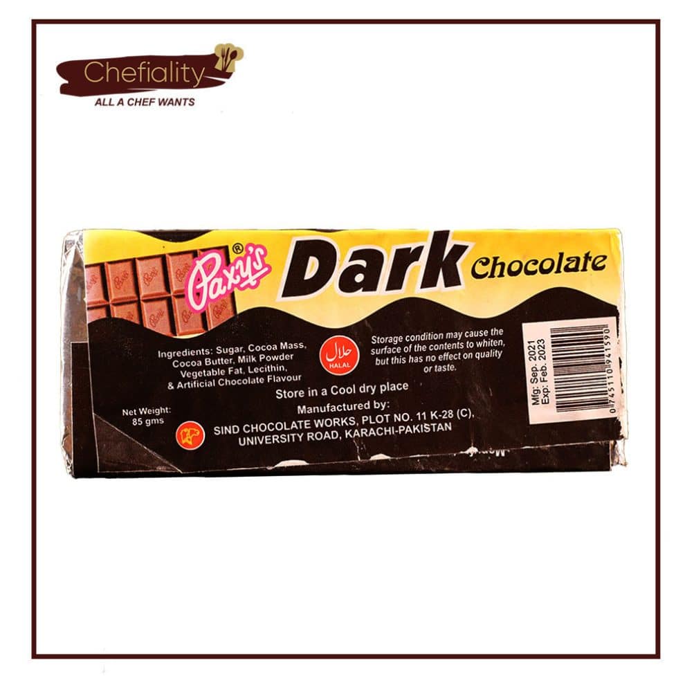 Paxy's Dark Chocolate (85gm)